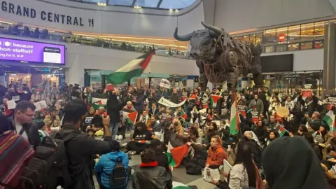 Sit-in protest at Birmingham New Street Station