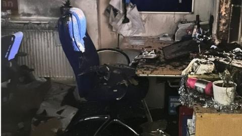 Suspected arson at MP Mike Freer's office concerning, No 10 says - BBC News