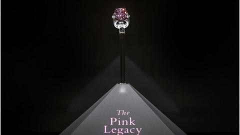 Pink Legacy diamond sold for world record price - BBC News
