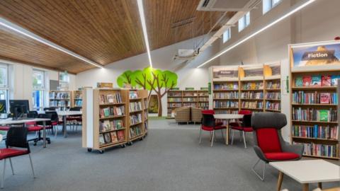Village library in Chinnor reopens after major refurbishment - BBC News