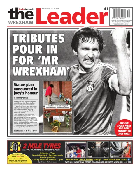 Wales' papers: Tributes to 'Mr Wrexham' and hope for missing man