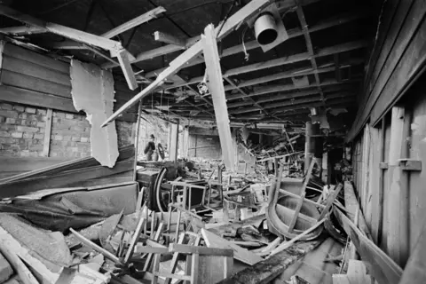 Getty Images The aftermath of the bombing at the Mulberry Bush pub in the Rotunda on New Street, Birmingham