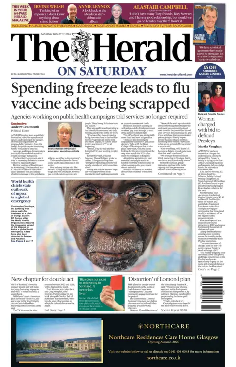 Scotland's papers: Tory leadership 'turmoil' and flu jab ads axed