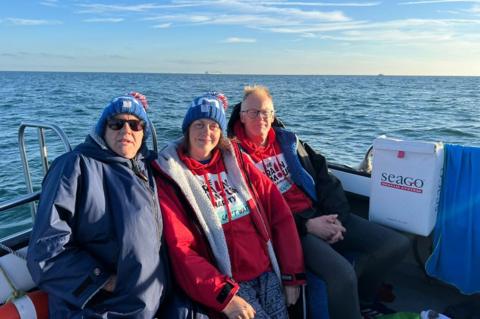 Channel swim team with combined age of 233 hopes for record - BBC News