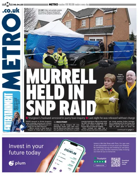 Scotland's papers: Sturgeon husband arrest and boy hit by bus