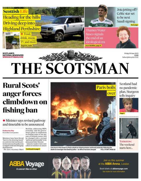 Scotland's papers: Sturgeon at Covid inquiry and fishing 'victory ...