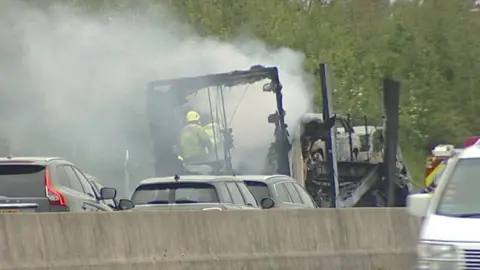 Man dies in A1 North Yorkshire crashed lorries fire