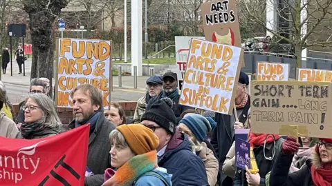 Suffolk: Demonstrators demand long-term arts funding