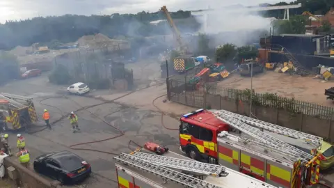 Firefighters tackle blaze at Rotherham industrial building