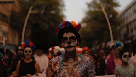 In pictures: Mexico City's Day of the Dead parade - BBC News