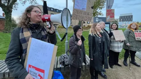 Northampton students protest over rent and conditions