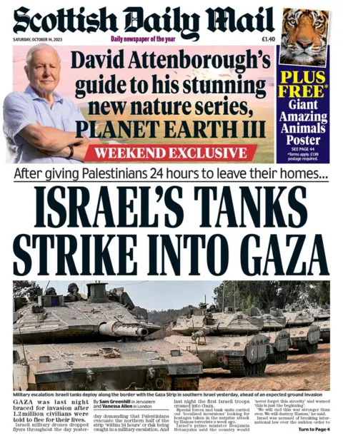Scotland's papers: Gaza braced for invasion and Covid vaccine injuries
