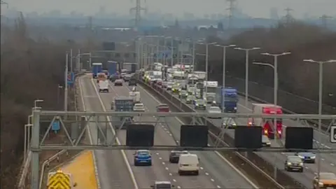 M54: Pedestrian dies after being hit by lorry