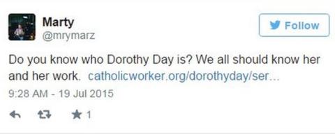 Pope Francis puts the spotlight on activist Dorothy Day - BBC News