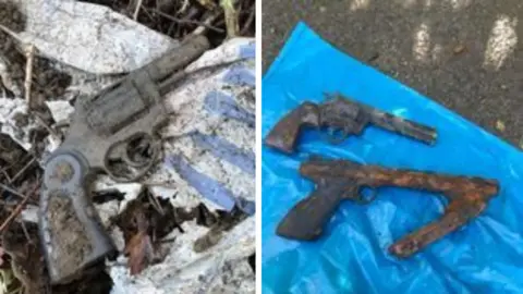 Leicestershire: Guns and toilet among unusual items found by litter pickers