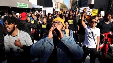Stephon Clark: Protests over police shooting shut NBA arena - BBC News