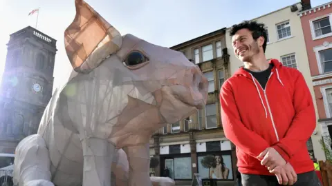 Giant piglet marks Chinese New Year in Manchester