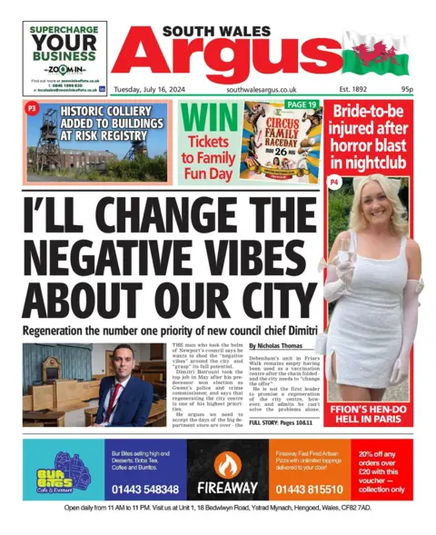 Wales' papers: Bride-to-be's 'blast hell' and 'fire attack' texts