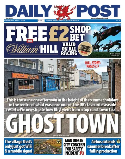 Wales' papers: Man's ban 'from all McDonald's' and 'ghost town'