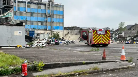 Fire crews attend blaze at large derelict factory