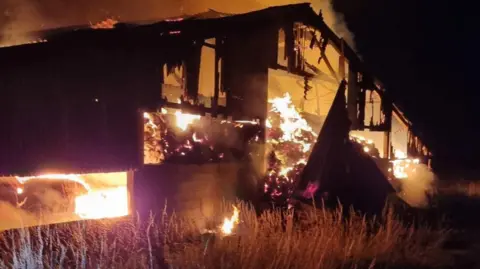 Public risk 'low' after Shapwick barn fire asbestos warning