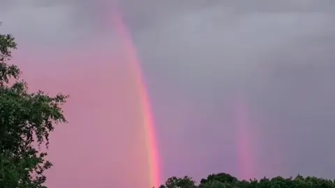 Retford: 'Beautiful' red rainbow brightens up stormy skies