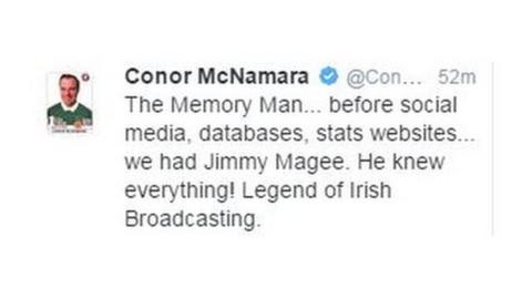 Jimmy Magee, veteran sports commentator, dies - BBC News