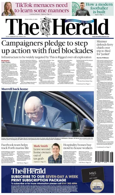 Scotland's papers: Tory power grab slammed and SNP still owes Murrell