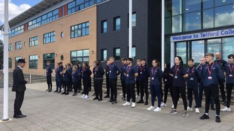 Telford College hosts parade in Queen Elizabeth II tribute - BBC News