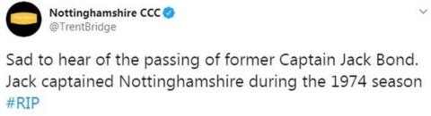 Jack Bond: Former Lancashire captain dies aged 87 - BBC Sport