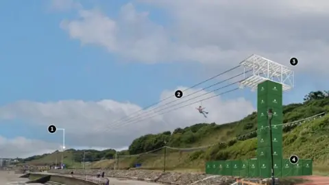 Scarborough North Bay 2,100ft zip wire attraction plans approved
