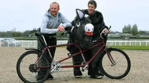 Keighley duo take on 160-mile panto horse tandem ride