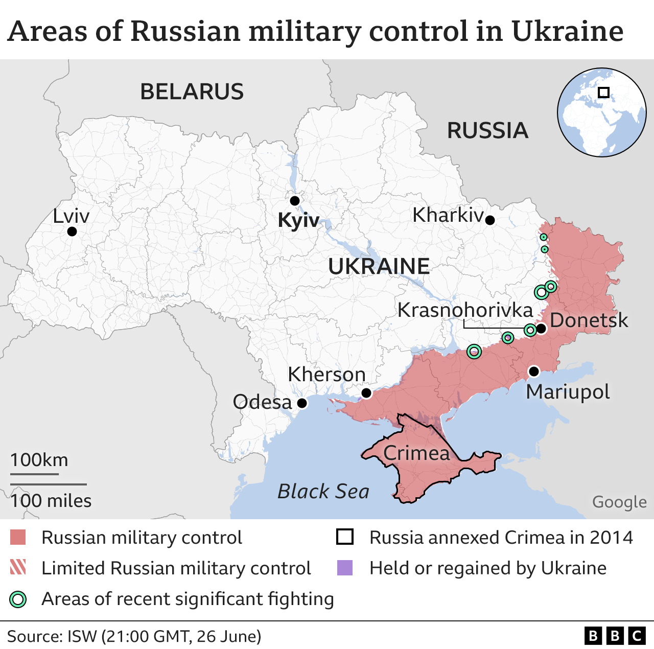 Ukraine likely to have retaken land occupied by Russia since 2014, UK's MoD says - BBC News