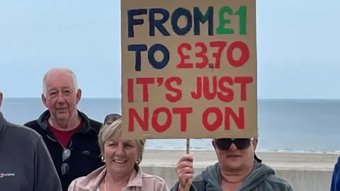 Colwyn Bay: Swimmers protest against parking price hike
