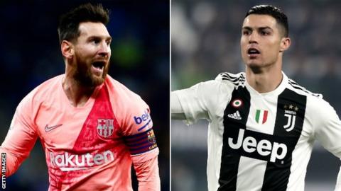 Cristiano Ronaldo challenges Lionel Messi to join him in Serie A - BBC ...
