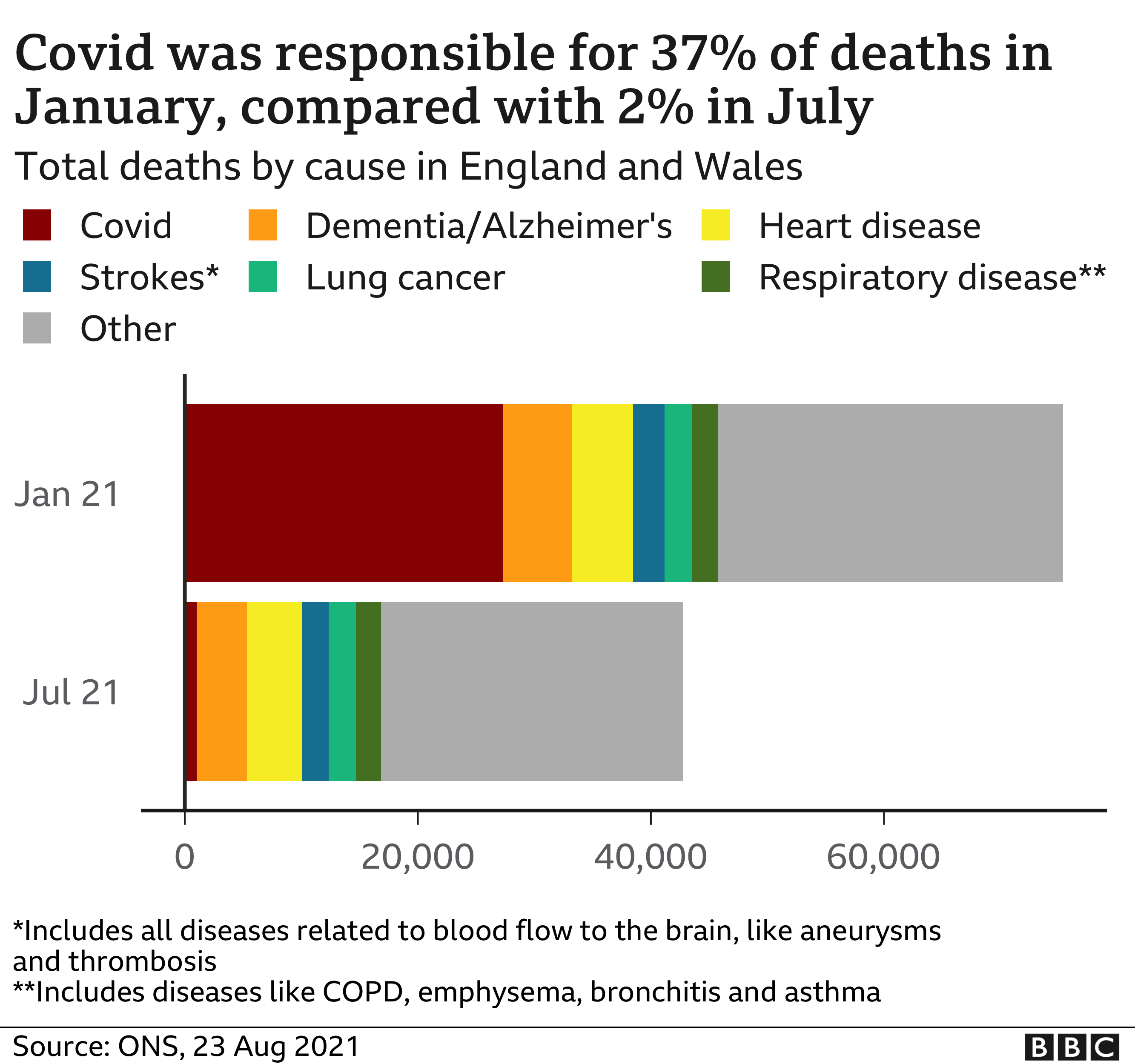 Covid returns to top 10 causes of death - BBC News