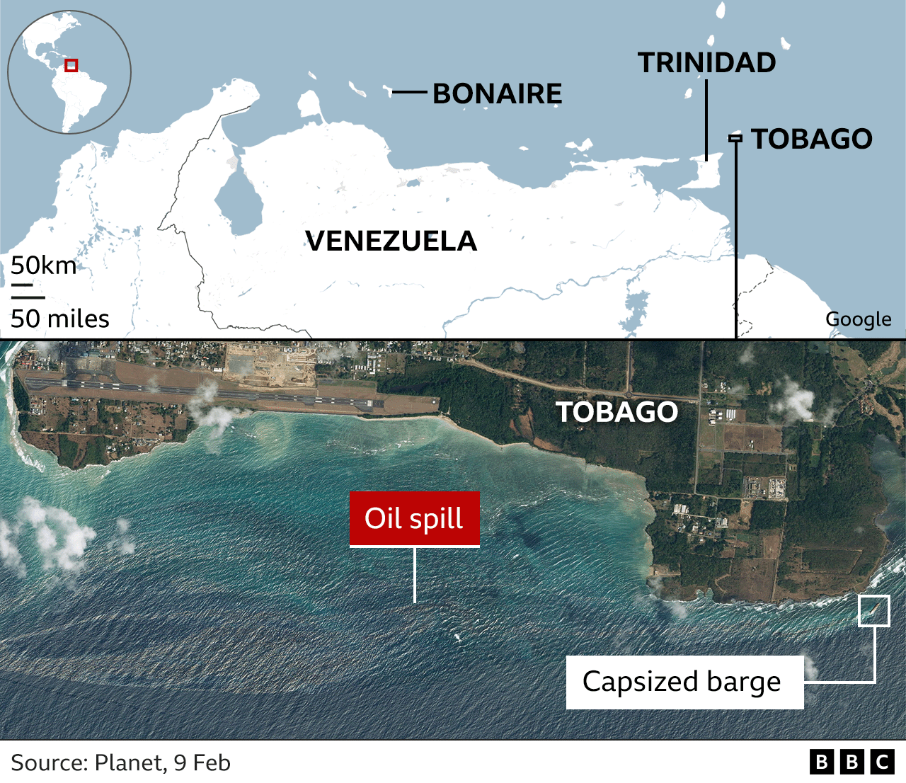 Oil spill spreads across Caribbean from Tobago to Bonaire - BBC News