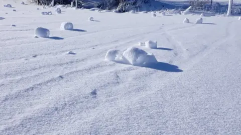 Northern Ireland snow: Rare 'snow rollers' spotted in County Down
