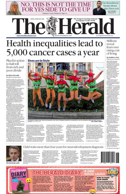 Scotland's papers: Cancer warning and tributes to Doddie Weir - BBC News