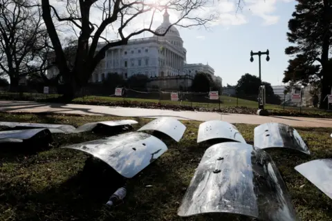 In pictures: Troops guard US Capitol, one week after riots