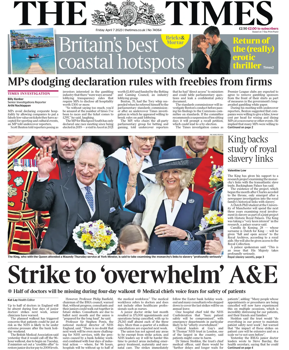 'Bad Friday' and 'King backs slavery research'