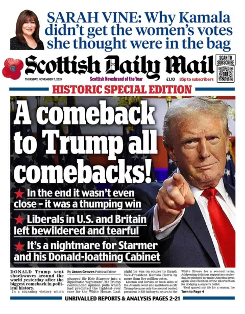 Scotland's papers: 'Star spangled spanner' Trump back in office