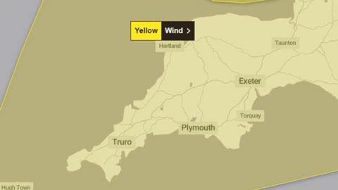Strong wind warning for Devon and Cornwall - BBC News