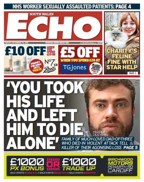 Wales' papers: You took his life and left him alone to die' and £22m ...