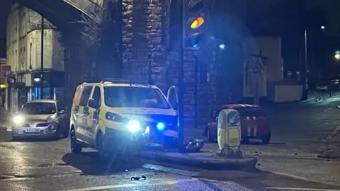 Police van crashes with car on Bristol emergency call