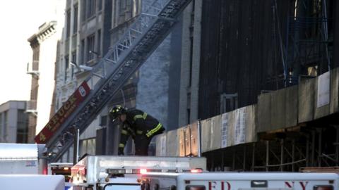 New York building collapse: At least one dead and another trapped - BBC ...