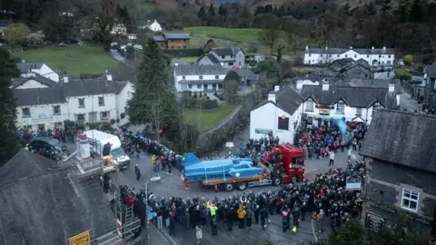 People flock to see Donald Campbell's Bluebird in Coniston