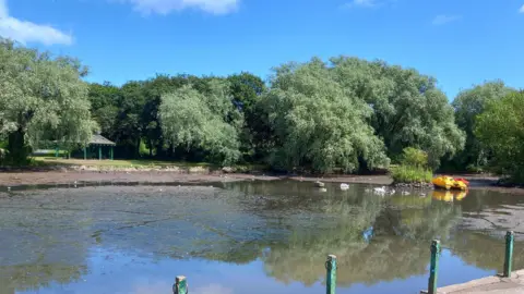 Redcar's Locke Park lake drained after sluice gates removed