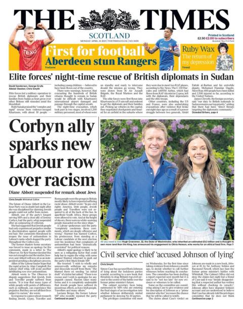 Scotland's papers: SNP transparency row and Sudan diplomat evacuation ...