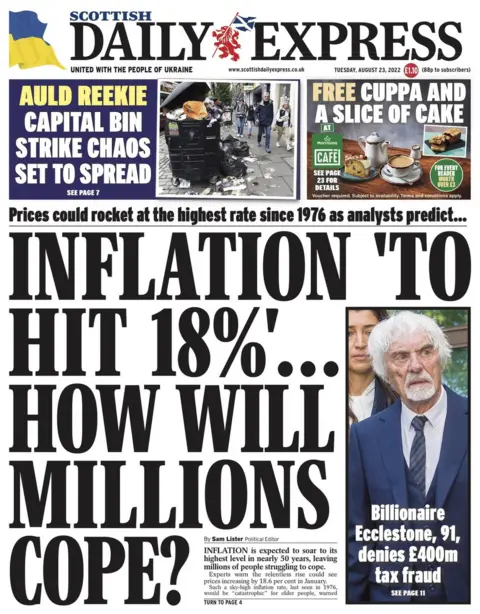 Scotland's papers: 'Skyrocketing' inflation and 'keep rubbish inside'